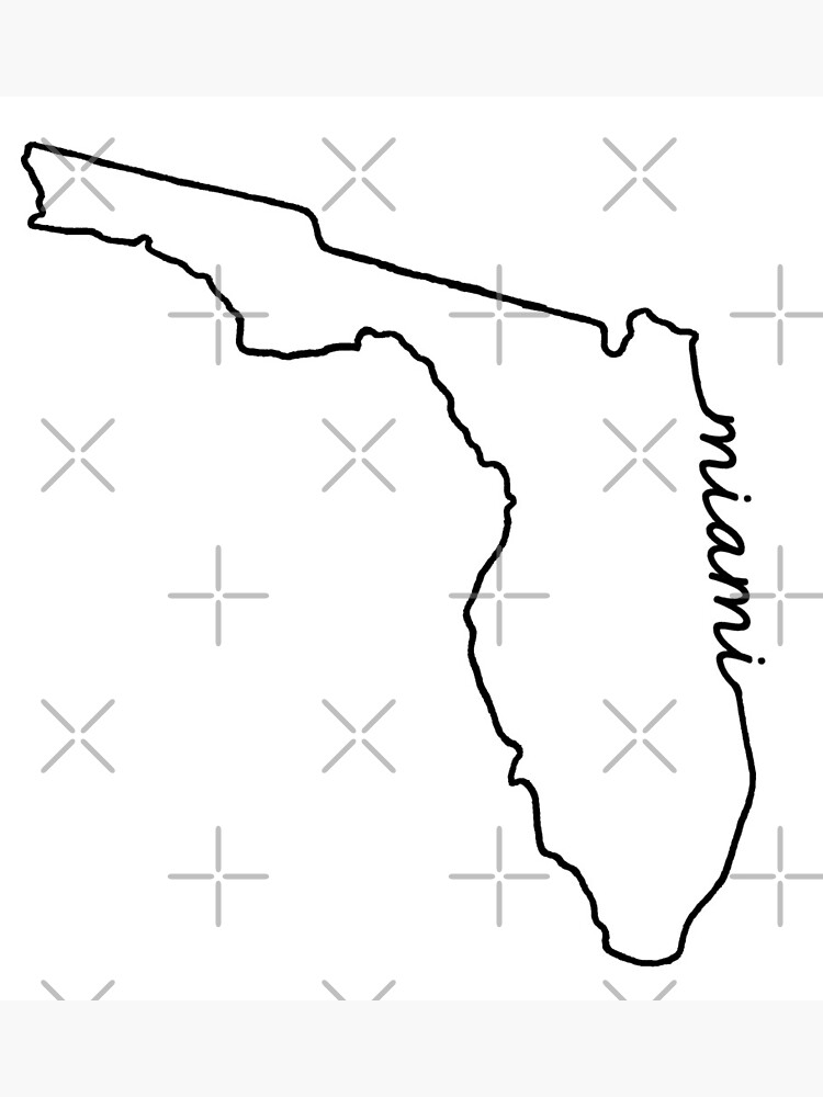 "Miami Florida Outline" Photographic Print for Sale by jamiemaher15 ...