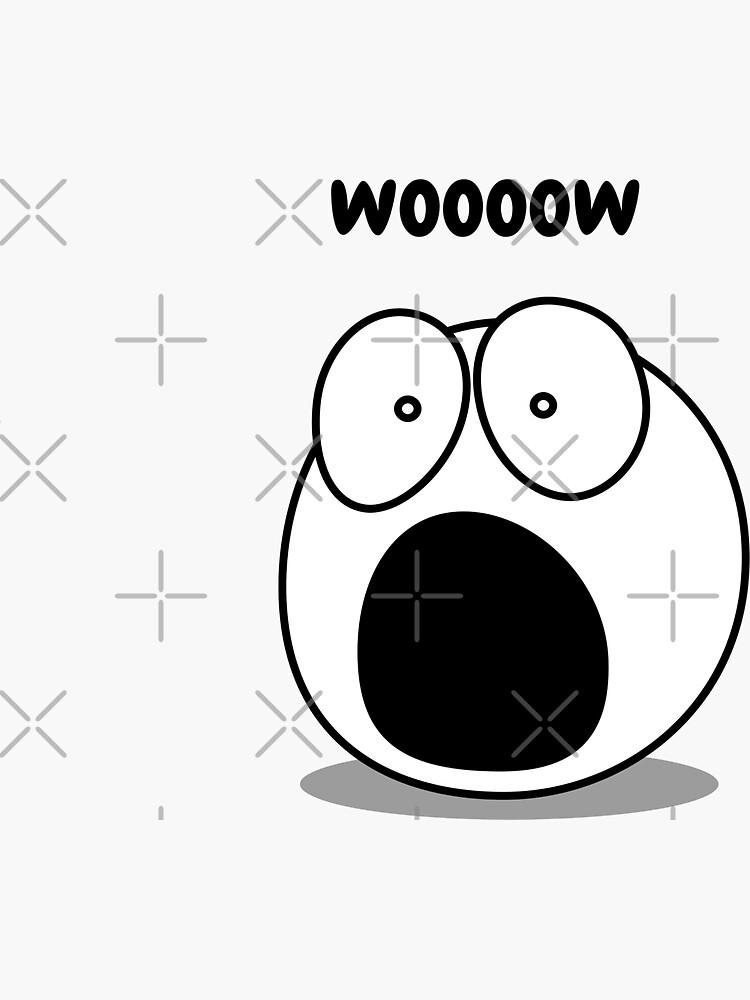 "WOW face" Sticker by phys | Redbubble