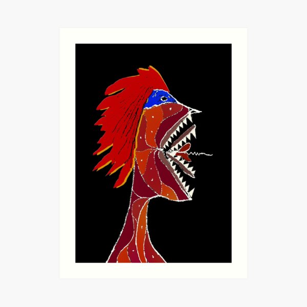 "Angry Monster Side View Portrait" Art Print for Sale by DFLCreative ...