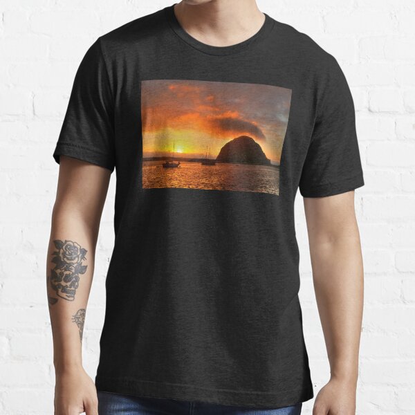 "Morro Rock At Sunset" T-shirt for Sale by DianaG | Redbubble | morro ...