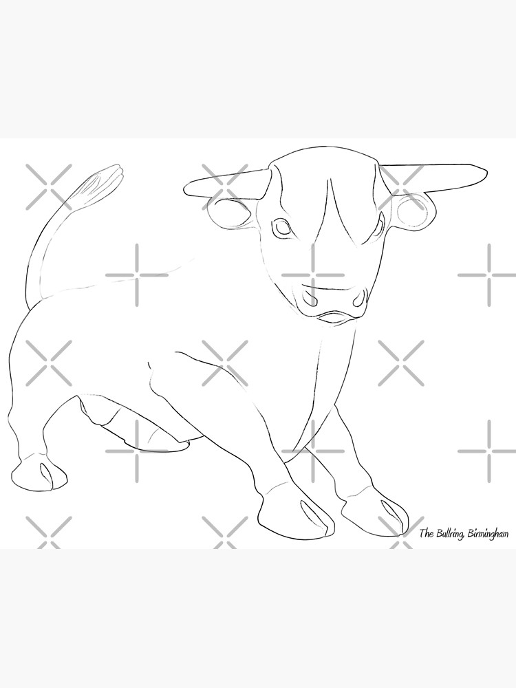 "Birmingham Bullring Bull Sketch" Framed Art Print by stuartjsharples ...