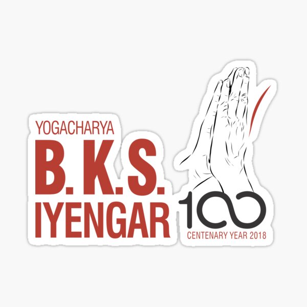 "BKS Iyengar Official Centenary Year Logo - charity design" Sticker for ...