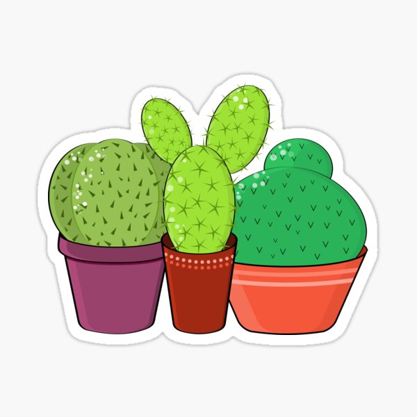 "Colorful family of cacti." Sticker by Yoursprint | Redbubble