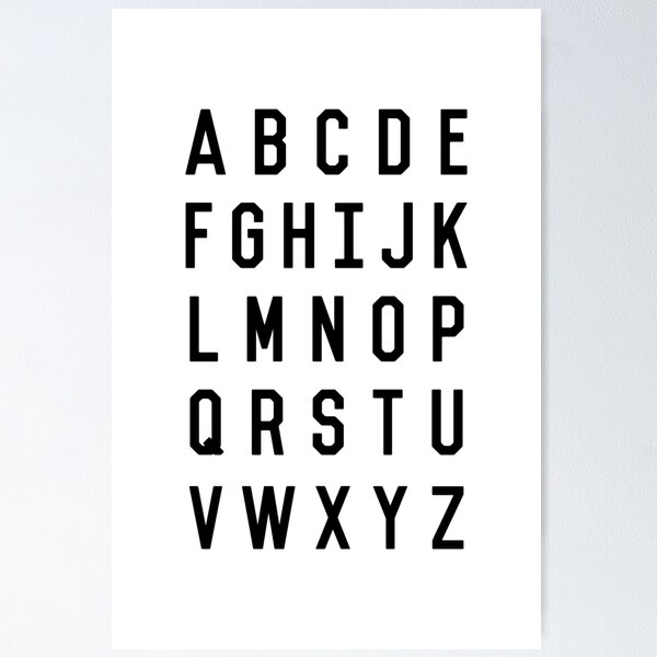 "Alphabet Black and White Typography Design Poster with Minimalist ...