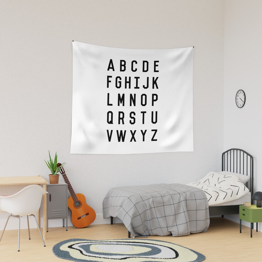 "Alphabet Black and White Typography Design Poster with Minimalist ...