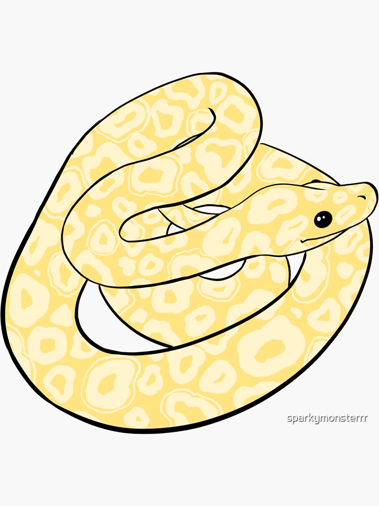 "Albino Burmese Python" Sticker by sparkymonsterrr | Redbubble