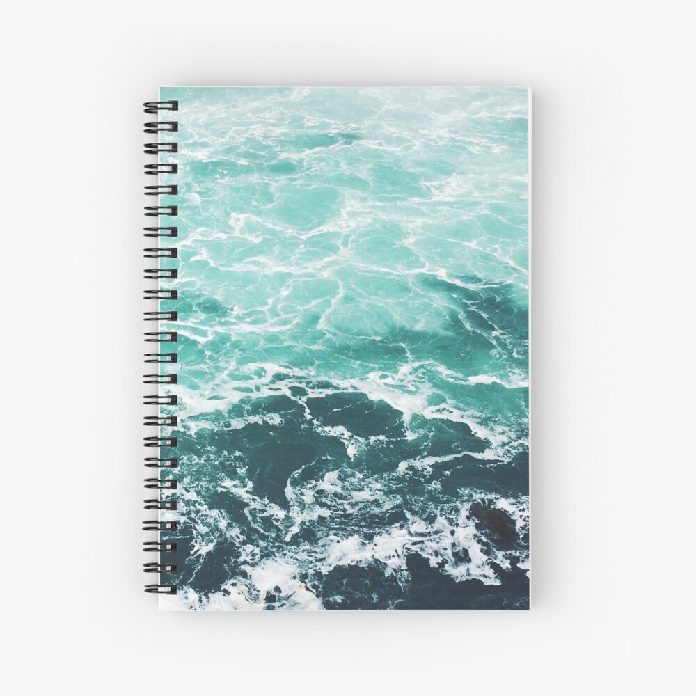 "Blue Ocean Summer Beach Waves" Spiral Notebook for Sale by ...
