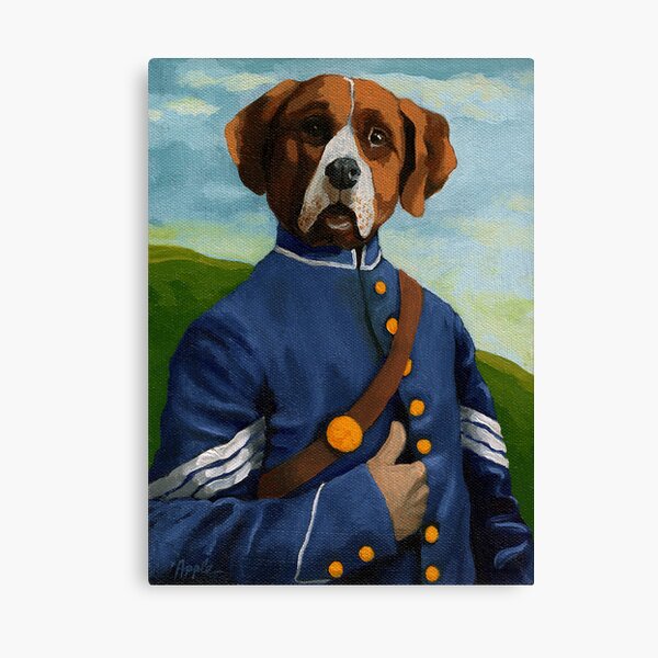 "Reginald Biggs - civil war dog - oil painting" Canvas Print by ...