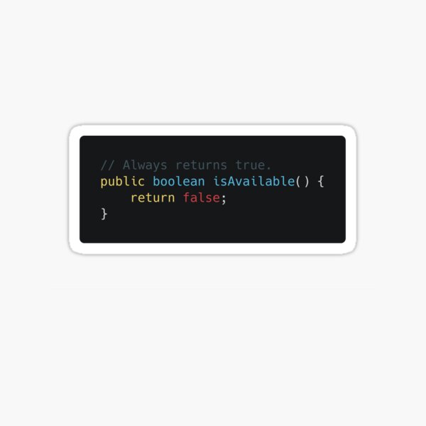 "Funny programming puns: Always Returns True" Sticker for Sale by ...