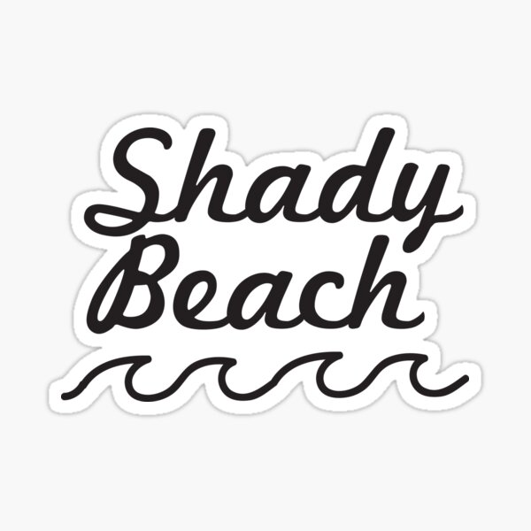 "Shady Beach" Sticker by LisaDylanArt | Redbubble
