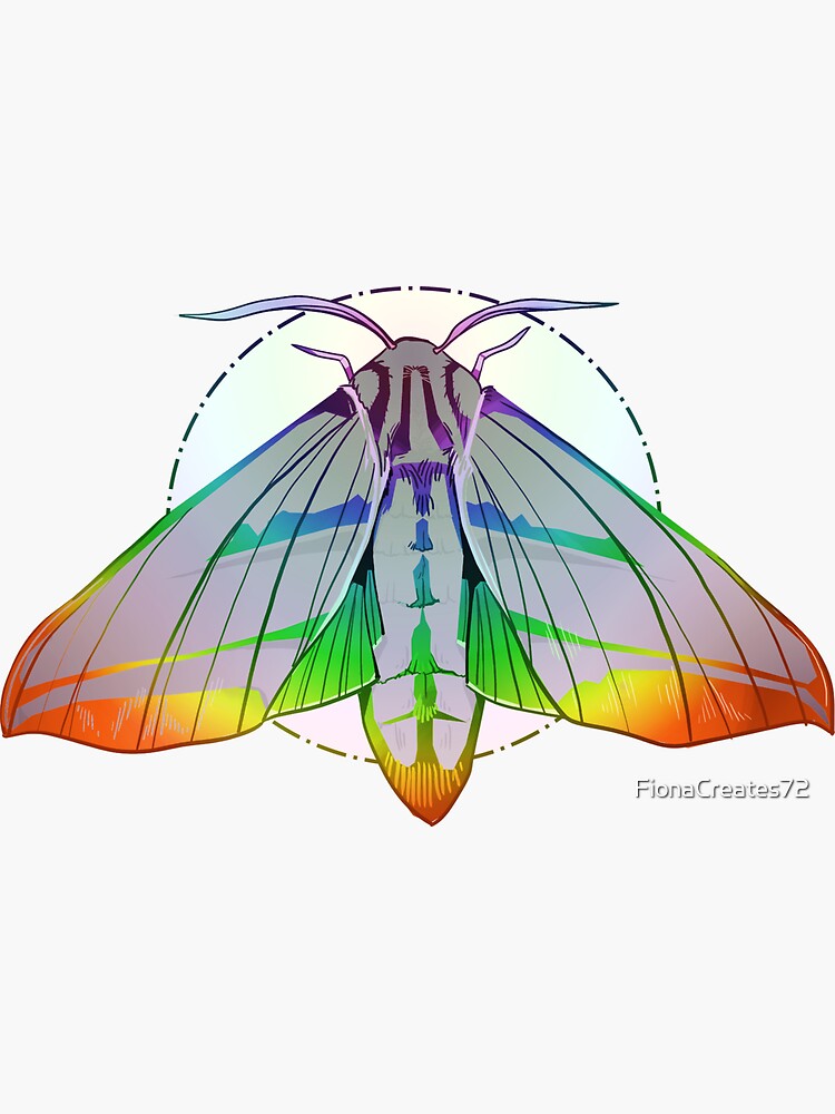 "Rainbow Moth" Sticker by FionaCreates72 | Redbubble