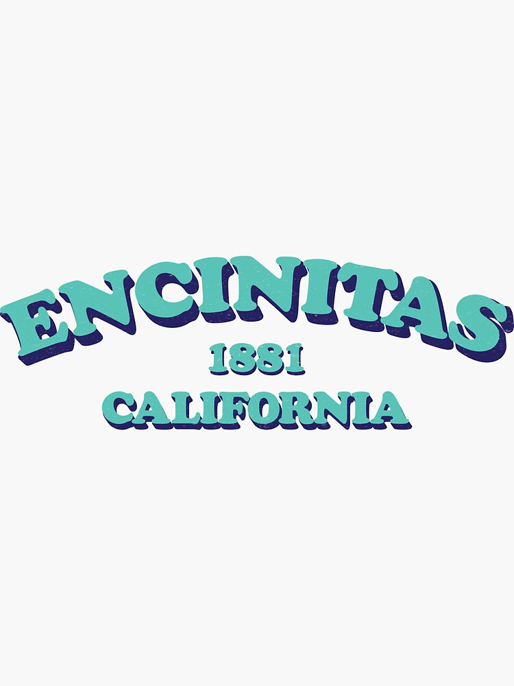 "Encinitas California 1881 - Teal" Sticker for Sale by genpretend ...
