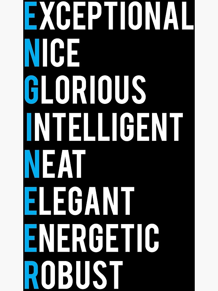 "Cool Engineer Abbreviation Engineering T-shirt" Poster for Sale by ...