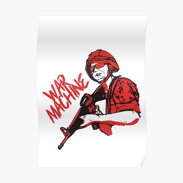 "War Machine - Red" Poster for Sale by Leutnant-Hund | Redbubble