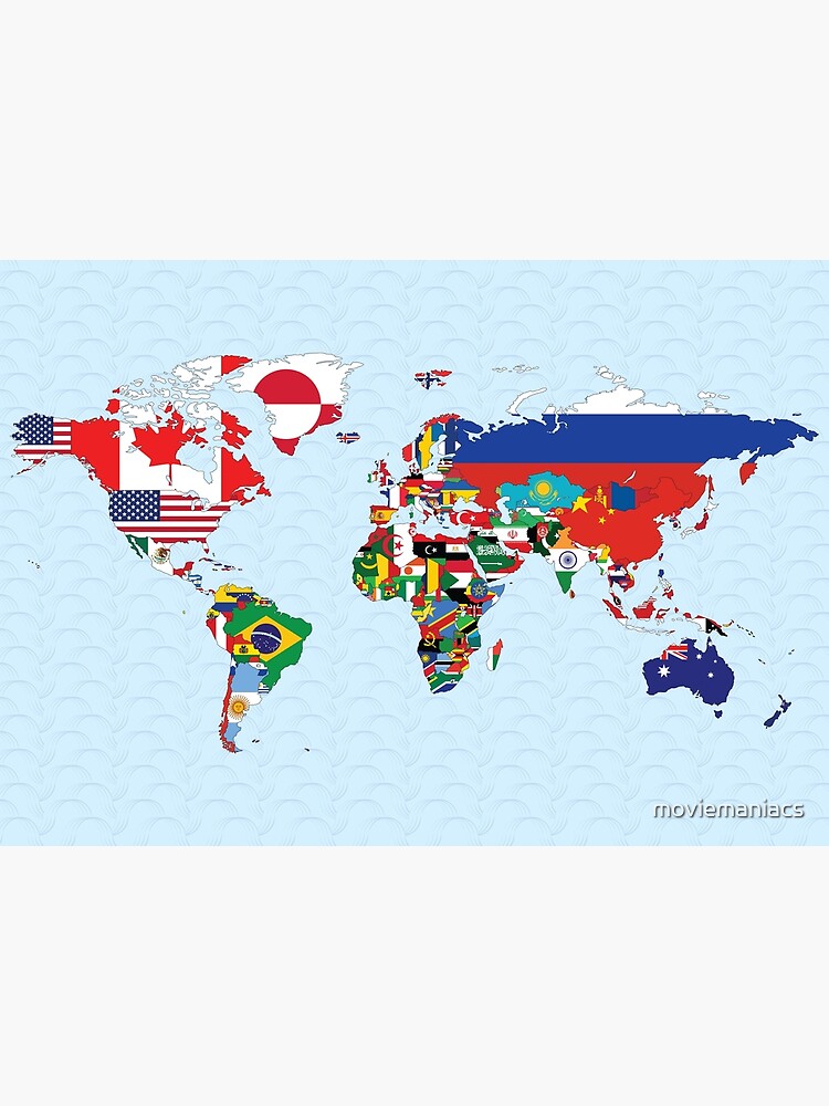 World Map made up of each countries flag Premium Matte Vertical Poster ...