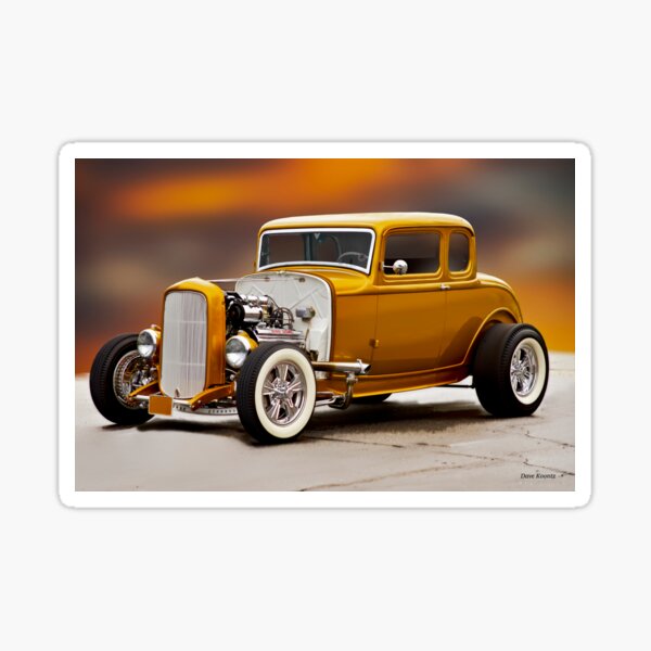 "1932 Ford Five-Window Coupe 'Golden Oldie' I" Sticker for Sale by ...