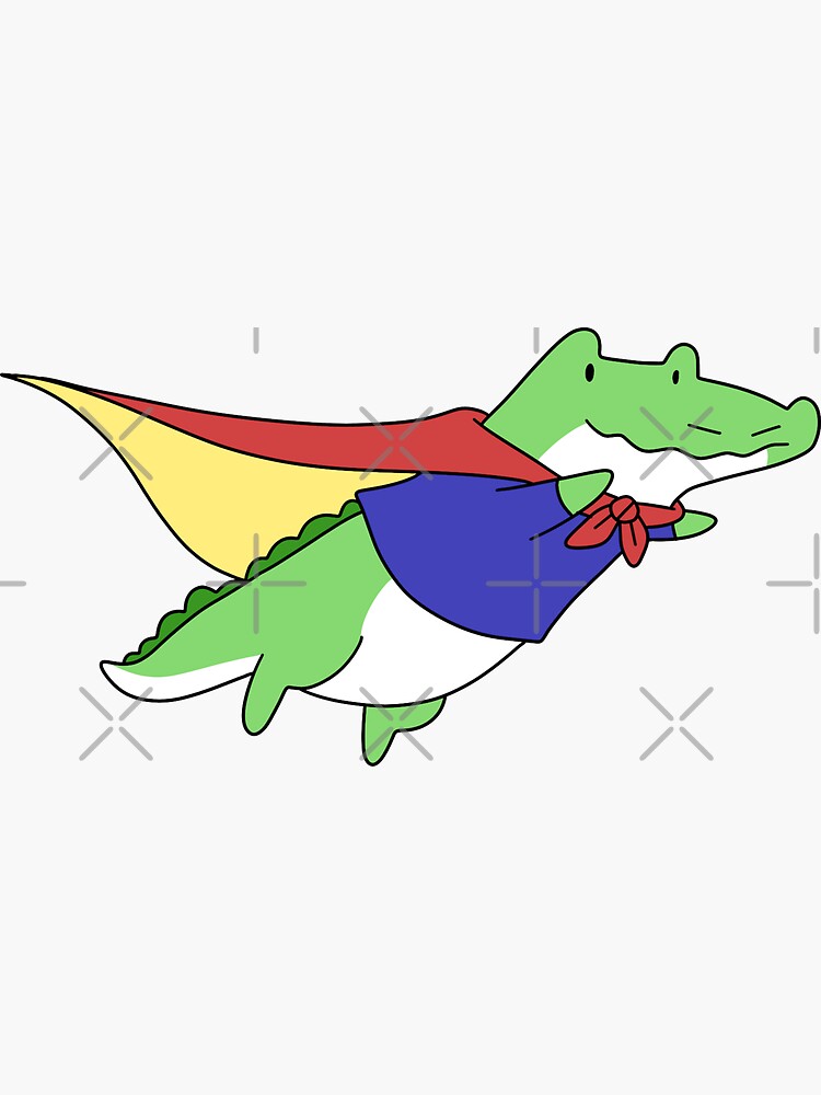 "Superhero Alligator " Sticker for Sale by SaradaBoru | Redbubble