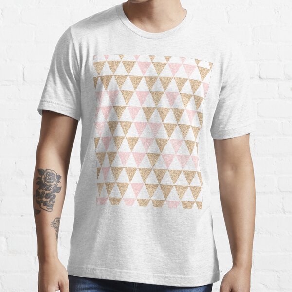 "Blush Pink & Gold Glitter Geometric Pattern" T-shirt for Sale by ...