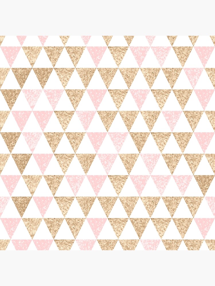 "Blush Pink & Gold Glitter Geometric Pattern" Metal Print by ...