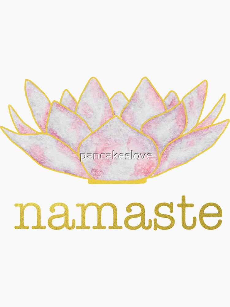 "lotus namaste" Sticker for Sale by pancakeslove | Redbubble