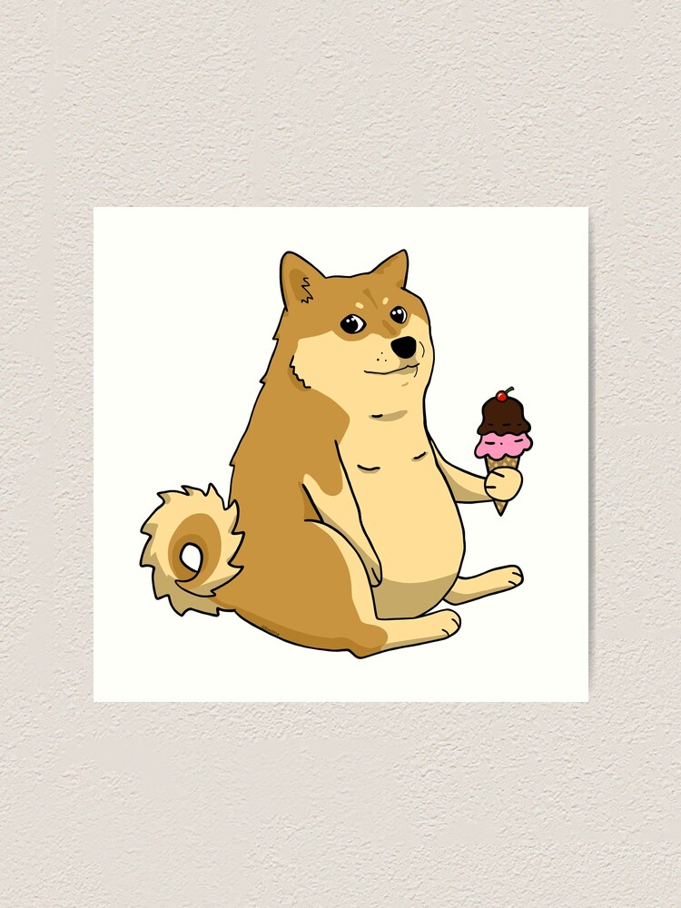 "chubby shiba inu doge" Art Print for Sale by sivelobanova | Redbubble