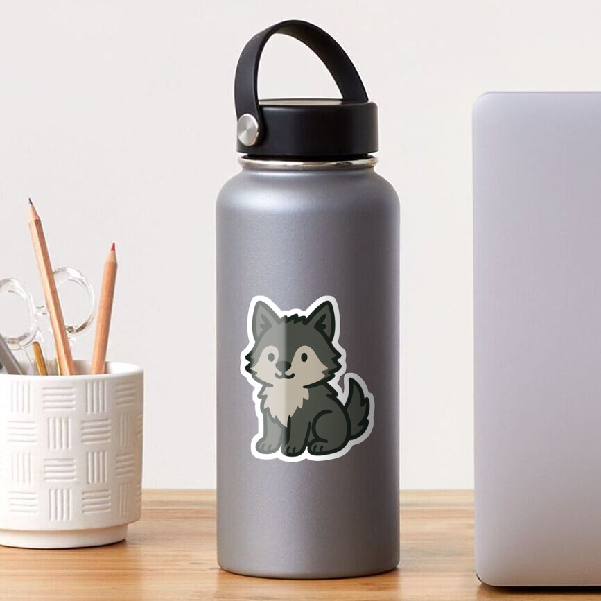 "Cute Little Wolfie" Sticker for Sale by hdthreads | Redbubble