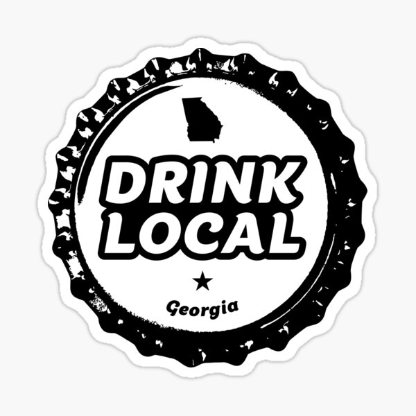 "Drink Local Georgia Craft Beer Bottle Cap" Sticker for Sale by graf1k ...