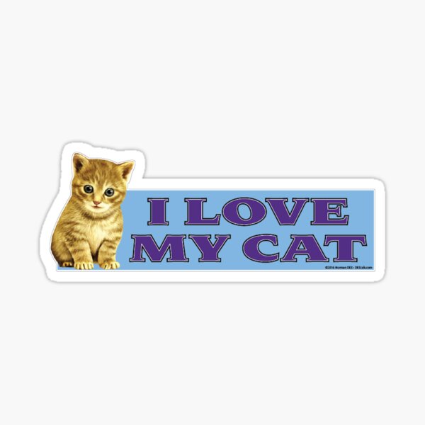 "I love my cat" Sticker for Sale by joshuanaaa | Redbubble