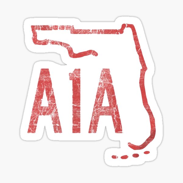 "A1A Florida" Sticker for Sale by pmorey | Redbubble