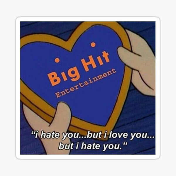 "Big Hit I Love You But.... Meme" Sticker for Sale by Blossomjin ...