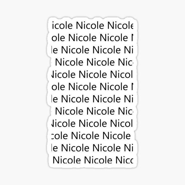 "Nicole" Sticker for Sale by Shalomjoy | Redbubble