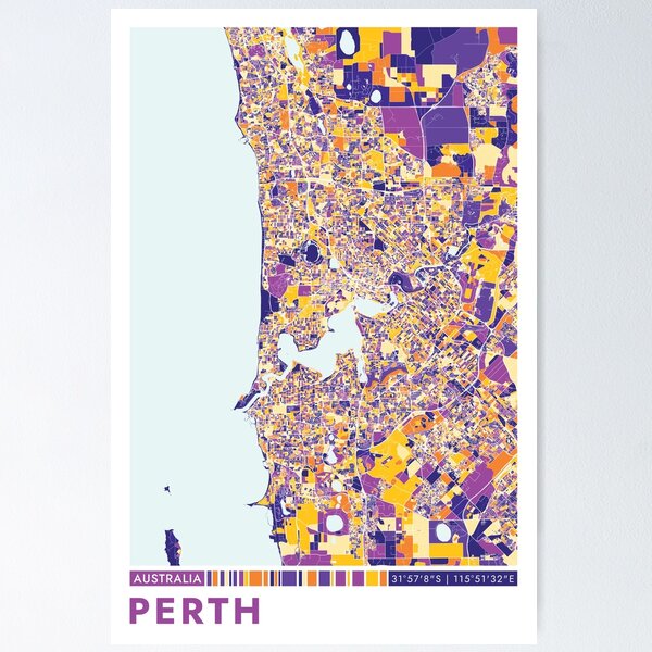 "Perth Poster" Poster by CityMapPosters | Redbubble