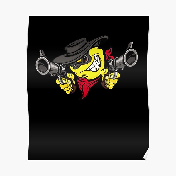Póster «Badass Western Shooter Emoji Smiley Face» de PrintPress | Redbubble