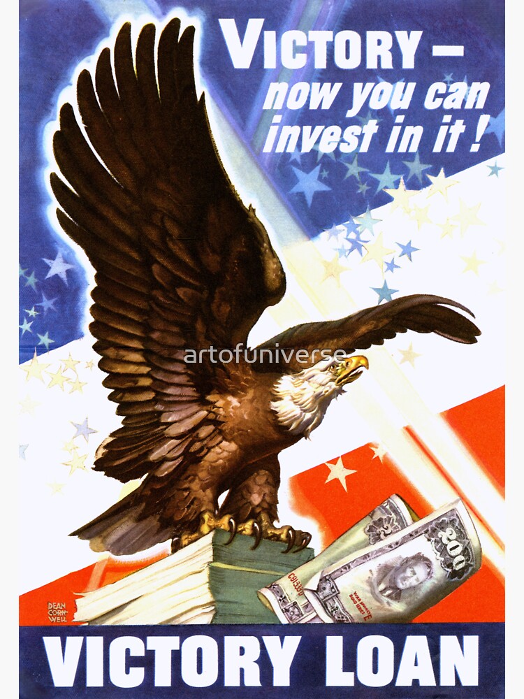 "WWII Propaganda Poster | Bald Eagle Illustration | Victory Bonds Art ...