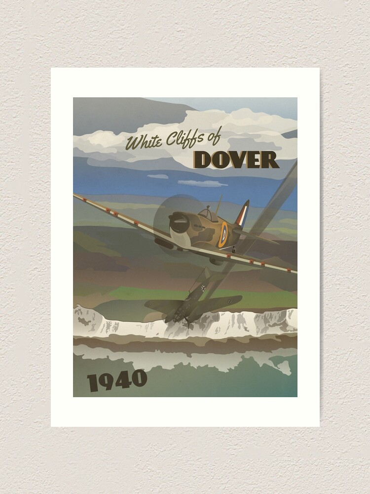 "Dover Cliffs 1940 "Battle of Britain Travel Poster"" Art Print for ...