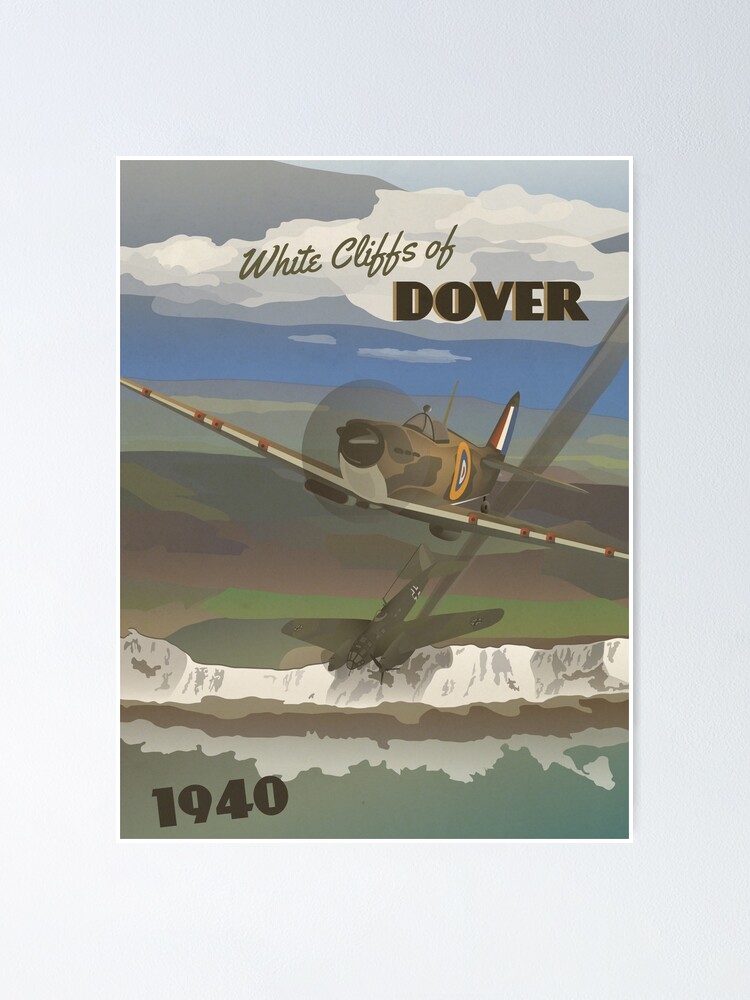 "Dover Cliffs 1940 "Battle of Britain Travel Poster"" Poster for Sale ...
