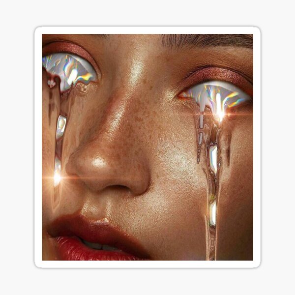 "crying eyes" Sticker by ashleymariec | Redbubble