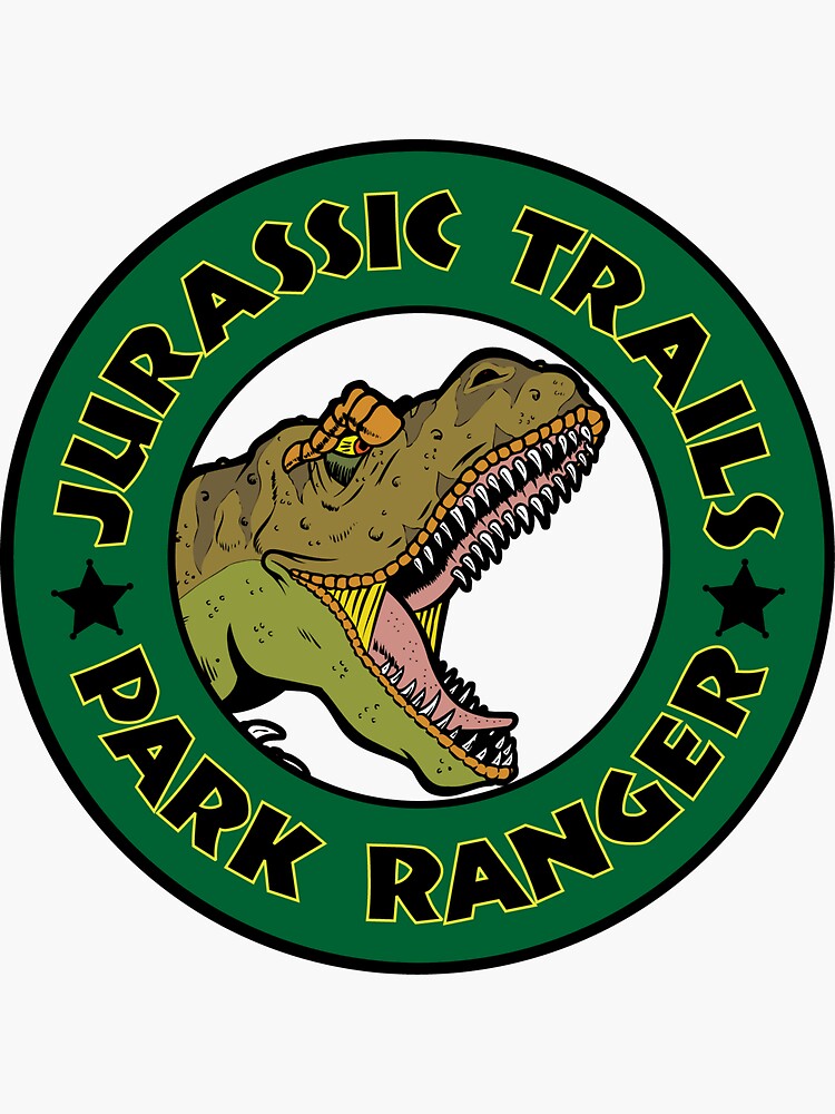 "Jurassic Trails Park Ranger Design" Sticker by TigersEyeStudio | Redbubble