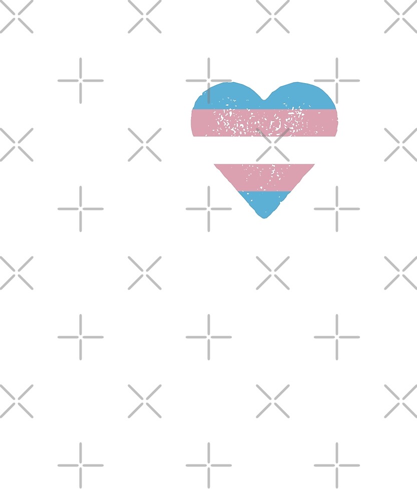 "Trans Love Heart, Transgender Vintage Flag" by Queer Pride Shop ...