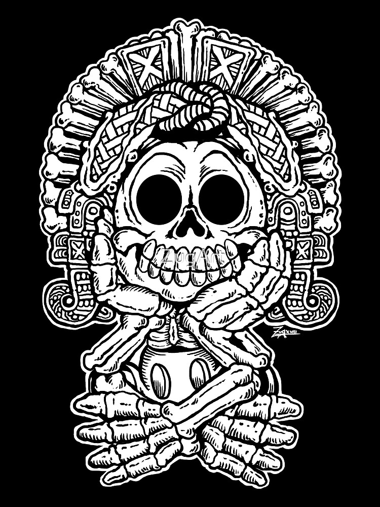 "Mictlantecuhtli: Aztec Death God (Cartoon Edition)" Canvas Print for ...