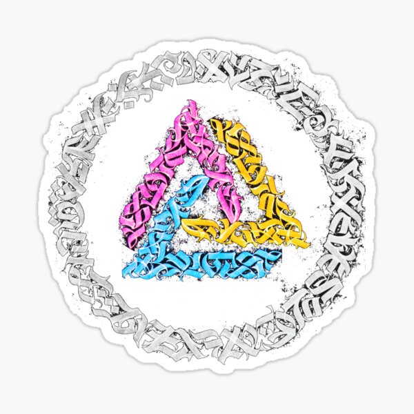 "Calligraphy Triangle" Sticker for Sale by qiyoulu | Redbubble