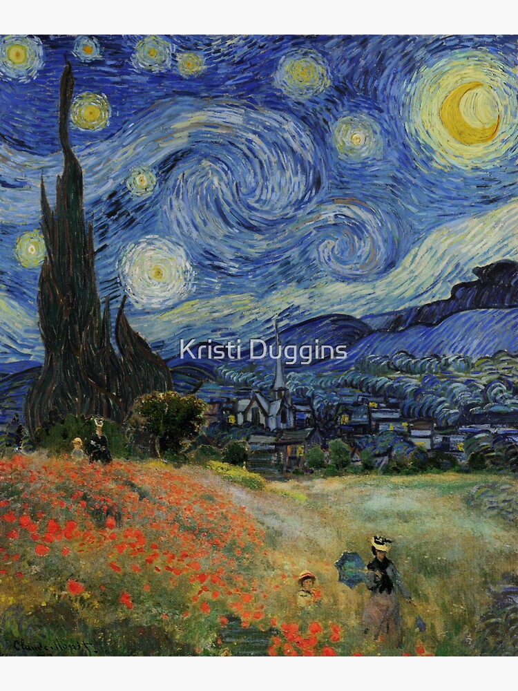 "Claude Monet Poppy Fields Vincent Van Gogh Starry Night | Collage 2.0 ...