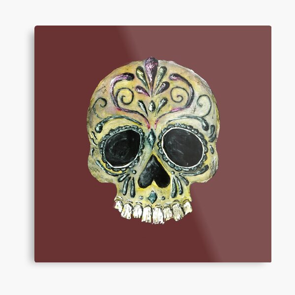 5x7 “scattered skull” skull with red and black ink original drawing by ...