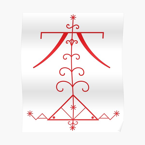 "Ogou Feray vèvè" Poster for Sale by milokan | Redbubble