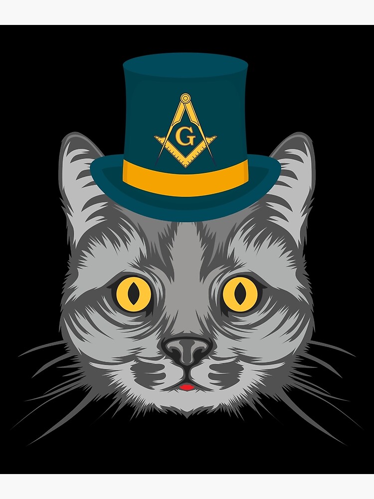 "Freemason Masonic Cat" Greeting Card for Sale by SQWEAR | Redbubble