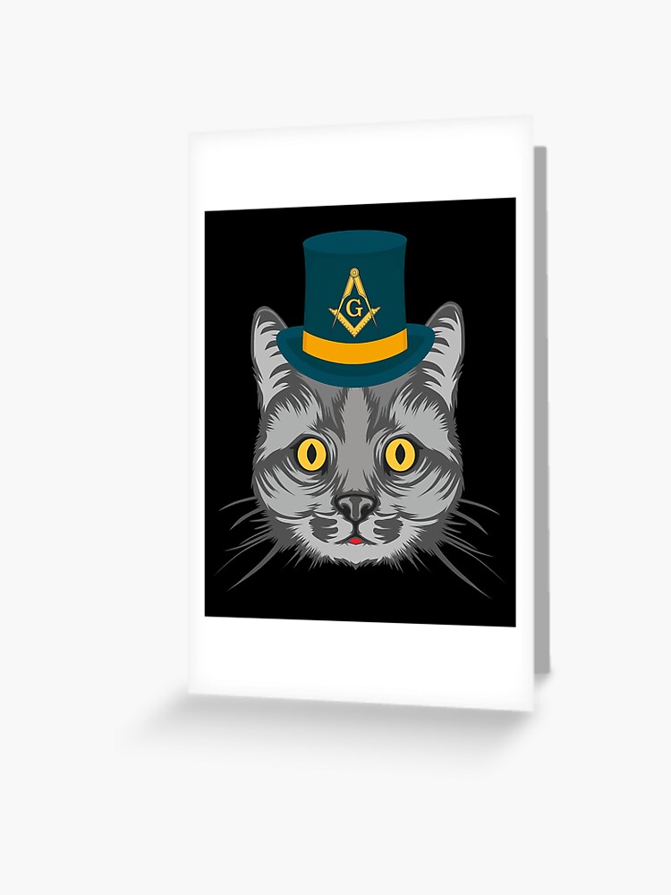 "Freemason Masonic Cat" Greeting Card for Sale by SQWEAR | Redbubble