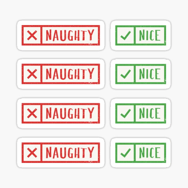 "Naughty or Nice sticker pack " Sticker for Sale by FatBirdie | Redbubble