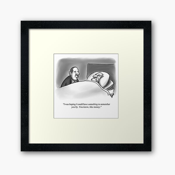"Funny Family Inheritance Cartoon Humor" Framed Art Print for Sale by ...