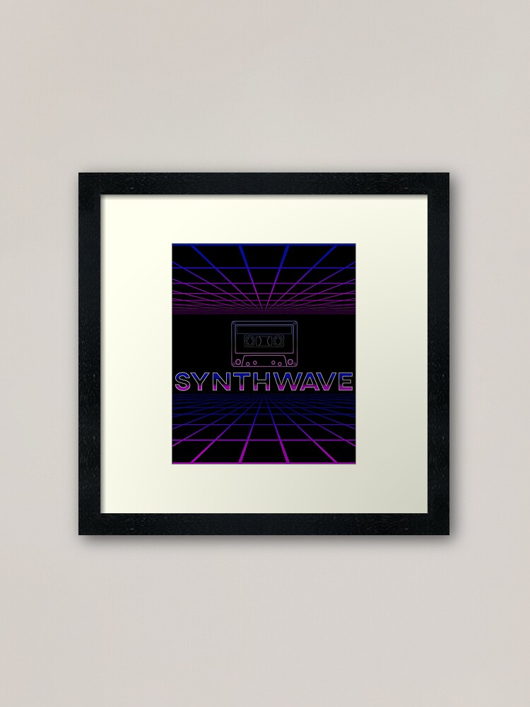 "Synthwave, Retrowave Design For The Eighties Music Lovers" Framed Art ...