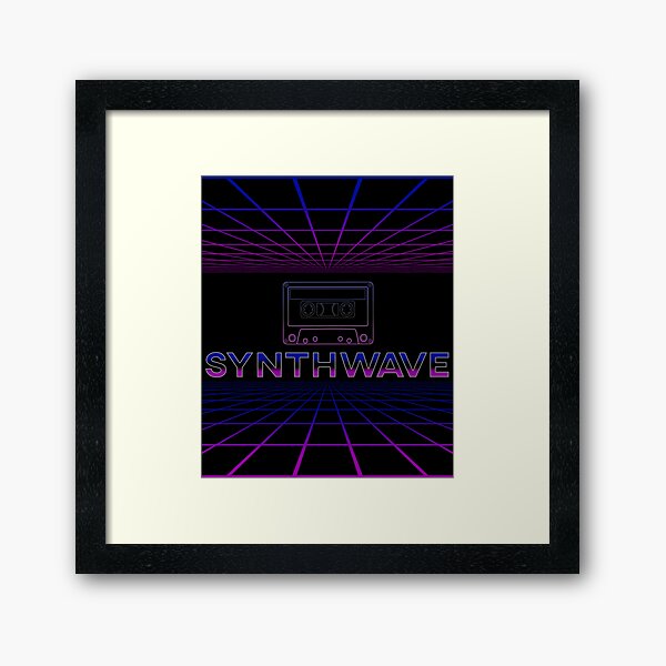 "Synthwave, Retrowave Design For The Eighties Music Lovers" Framed Art ...